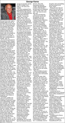 George Karos | Obituaries | journal-news.net