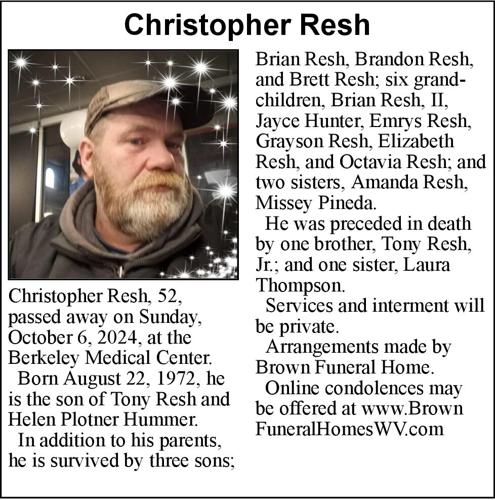 Christopher Resh | Obituaries | journal-news.net