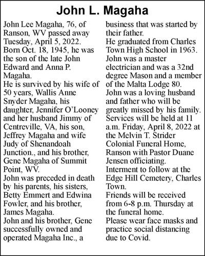 John L. Magaha | Obituaries | journal-news.net