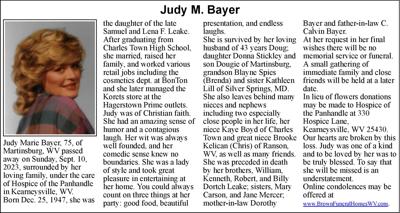 Judy M. Bayer | Obituaries | journal-news.net
