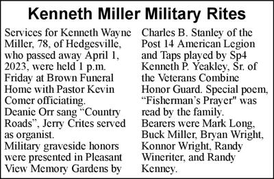 Kenneth Miller Military Rites | Obituaries | journal-news.net