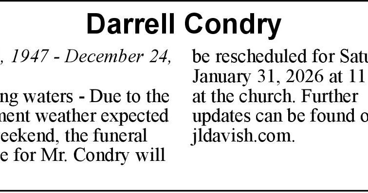 Darrell Condry | Obituaries | journal-news.net