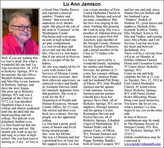 Lu Ann Jamison | Obituaries | journal-news.net