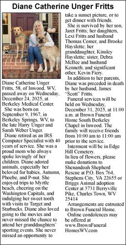 Diane Catherine Unger Fritts | Obituaries | journal-news.net