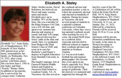 Elizabeth A. Staley | Obituaries | journal-news.net