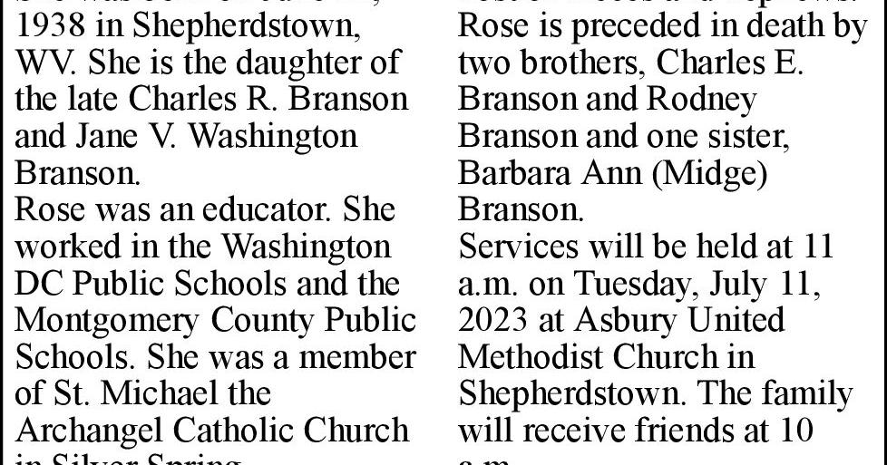 Rose M. Branson | Obituaries | journal-news.net