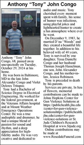 Anthony “Tony” John Congo | Obituaries | journal-news.net