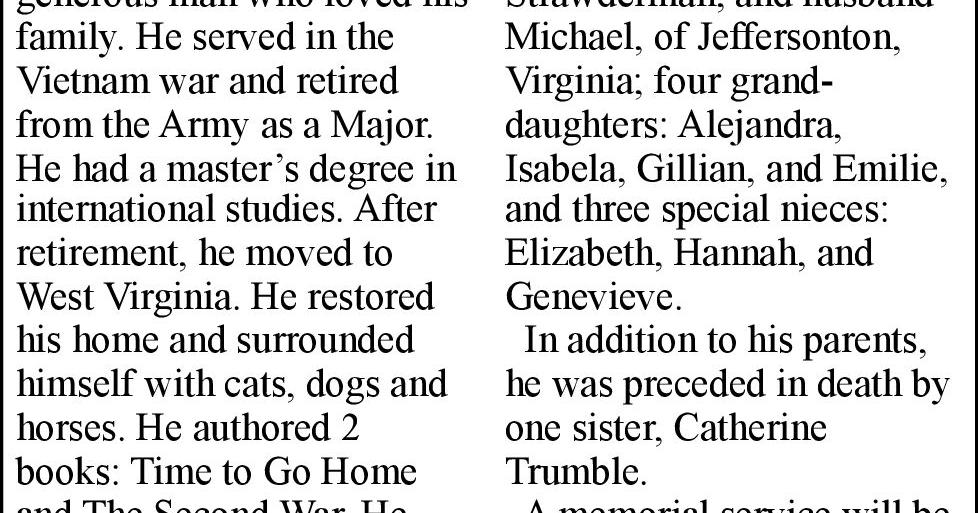 Thomas Lee Trumble | Obituaries | journal-news.net