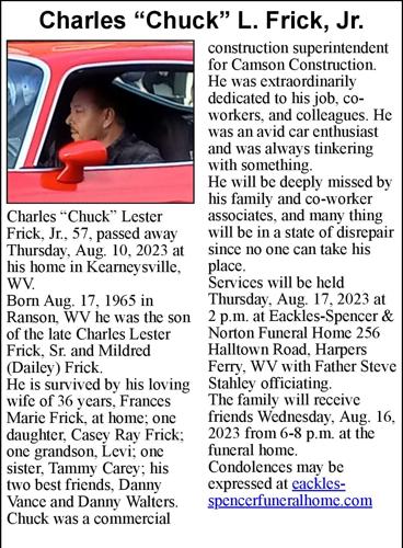 Charles “Chuck” L. Frick, Jr. | Obituaries | journal-news.net