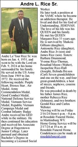 Andre L. Rice Sr. | Obituaries | journal-news.net