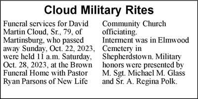 Cloud Military Rites | Obituaries | journal-news.net