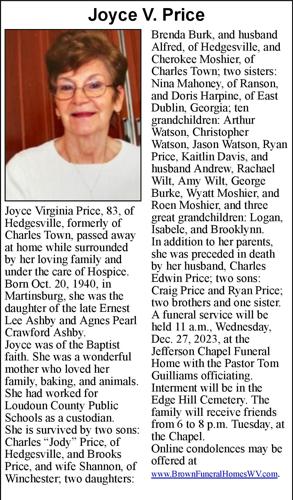 Joyce V. Price | Obituaries | journal-news.net