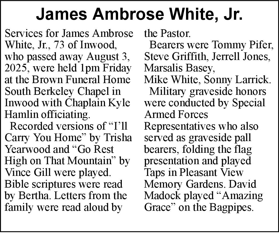 James Ambrose White, Jr. | Obituaries | journal-news.net