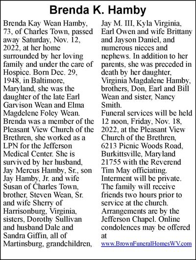 Brenda K. Hamby | Obituaries | journal-news.net