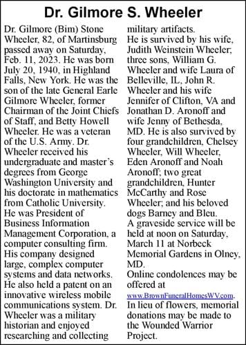 Dr. Gilmore S. Wheeler | Obituaries | journal-news.net