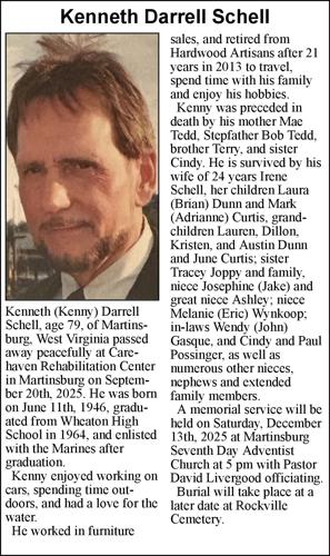 Kenneth Darrell Schell | Obituaries | journal-news.net