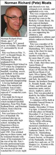 Norman Richard (Pete) Moats | Obituaries | journal-news.net