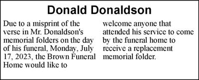 Donald Donaldson | Obituaries | journal-news.net