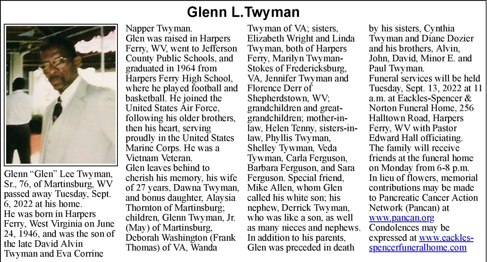 Glenn L.Twyman | Obituaries | journal-news.net
