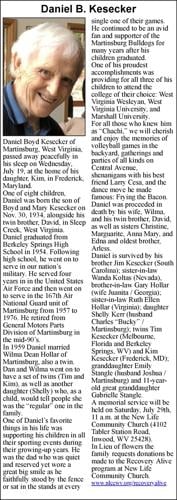 Daniel B. Kesecker | Obituaries | journal-news.net