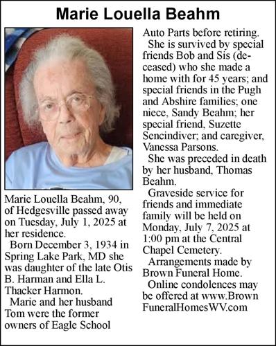 Marie Louella Beahm | Obituaries | journal-news.net