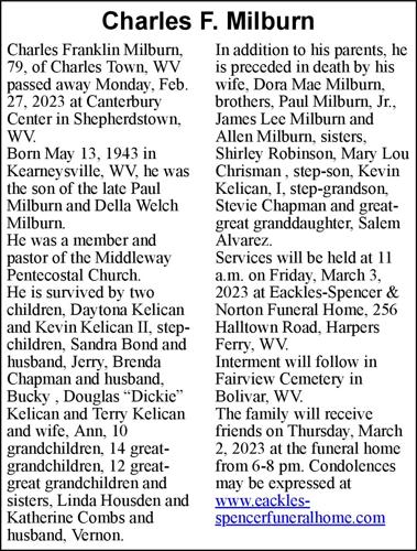Charles F. Milburn | Obituaries | journal-news.net