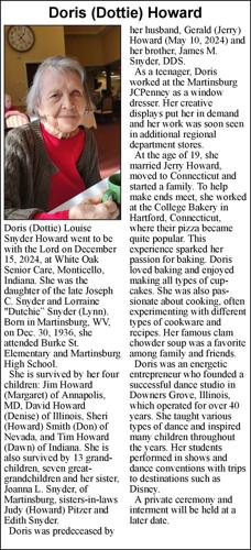 Doris (Dottie) Howard | Obituaries | journal-news.net