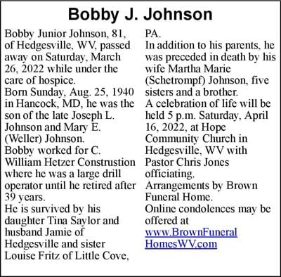 Bobby J. Johnson | Obituaries | journal-news.net