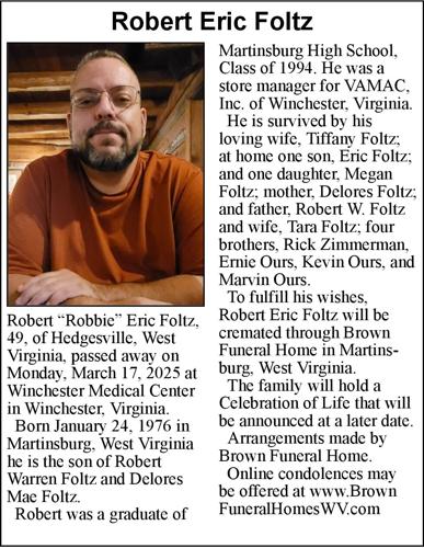 Robert Eric Foltz | Obituaries | journal-news.net