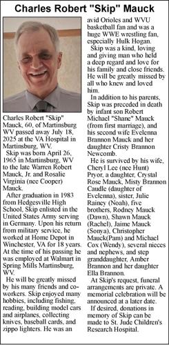 Charles Robert "Skip" Mauck | Obituaries | journal-news.net