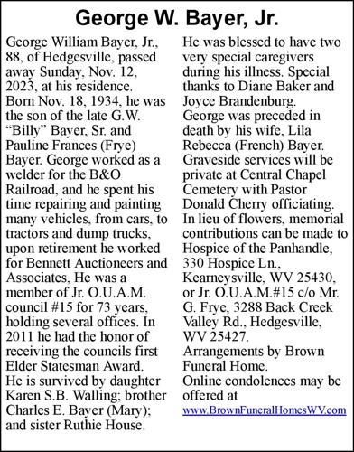 George W. Bayer, Jr. | Obituaries | journal-news.net