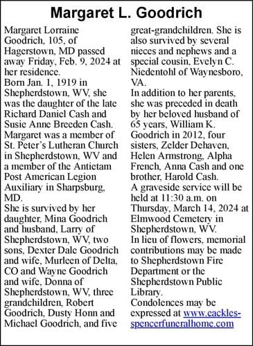 Margaret L. Goodrich | Obituaries | journal-news.net