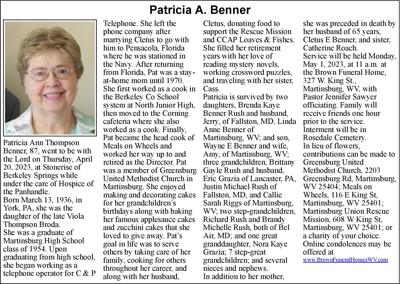 Patricia A. Benner | Obituaries | journal-news.net