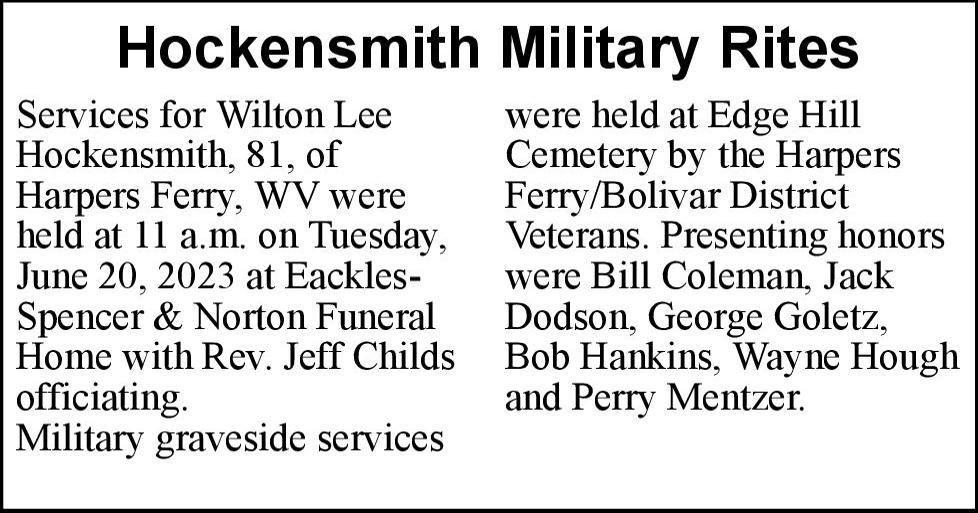 Hockensmith Military Rites | Obituaries | journal-news.net