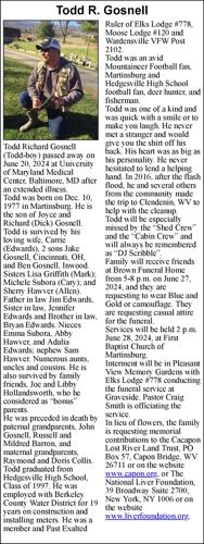 Todd R. Gosnell | Obituaries | journal-news.net