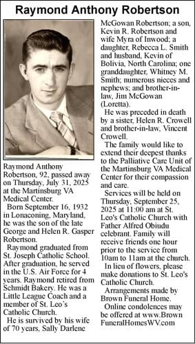 Raymond Anthony Robertson | Obituaries | journal-news.net