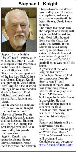 Stephen L. Knight | Obituaries | journal-news.net