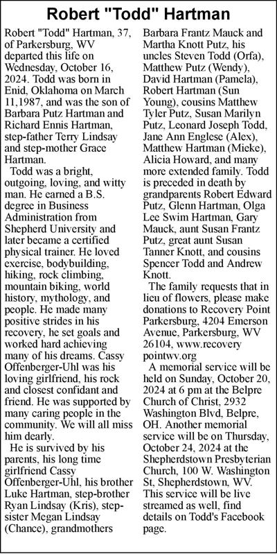 Robert "Todd" Hartman | Obituaries | journal-news.net