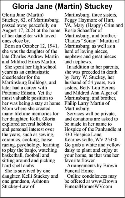 Gloria Jane (Martin) Stuckey | Obituaries | journal-news.net