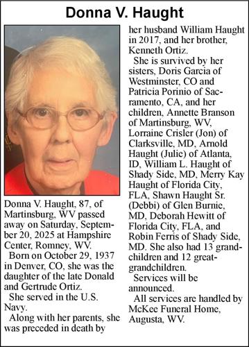 Donna V. Haught | Obituaries | journal-news.net