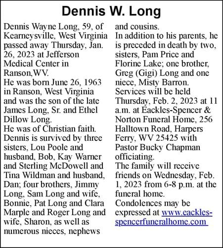 Dennis W. Long | Obituaries | journal-news.net