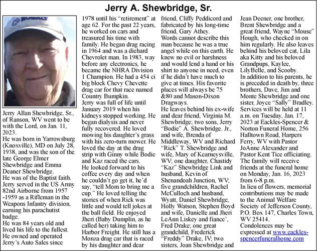 Jerry A. Shewbridge, Sr. | Obituaries | journal-news.net