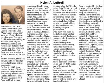 Helen A. Luttrell | Obituaries | journal-news.net