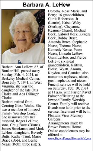 Barbara A. LeHew | Obituaries | journal-news.net