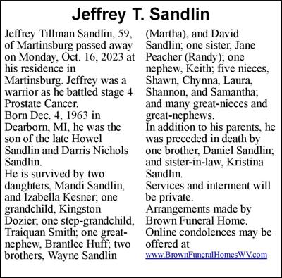 Jeffrey T. Sandlin | Obituaries | journal-news.net