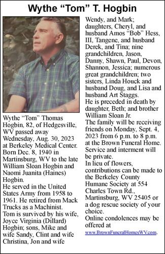 Wythe “Tom” T. Hogbin | Obituaries | journal-news.net