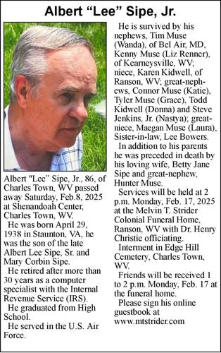 Albert “Lee” Sipe, Jr. | Obituaries | journal-news.net