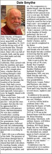 Dale Smythe | Obituaries | journal-news.net