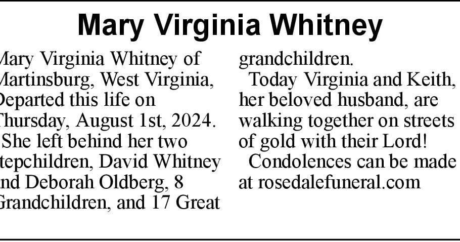 Mary Virginia Whitney | Obituaries | journal-news.net