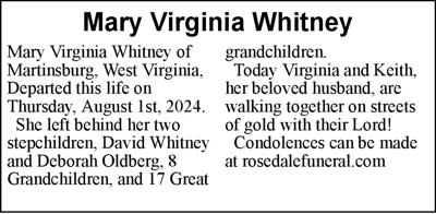 Mary Virginia Whitney | Obituaries | journal-news.net